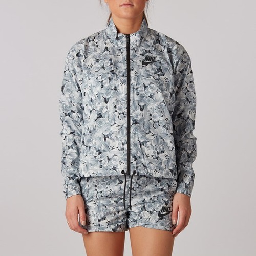 NEW Women's Nike Black/White Floral "AOP FTW" Zip Jacket (Small) | eBay