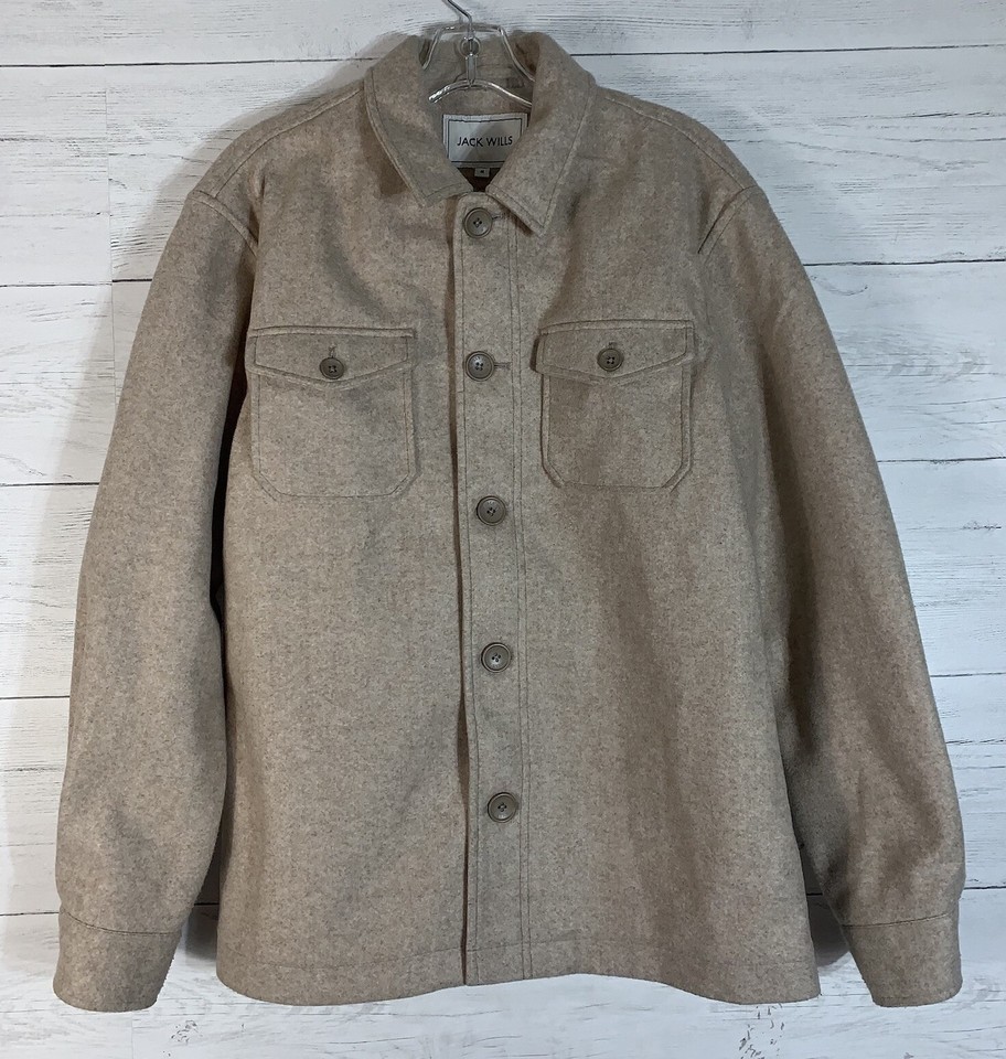 Jack Wills mens tan shacket with pockets size M | eBay