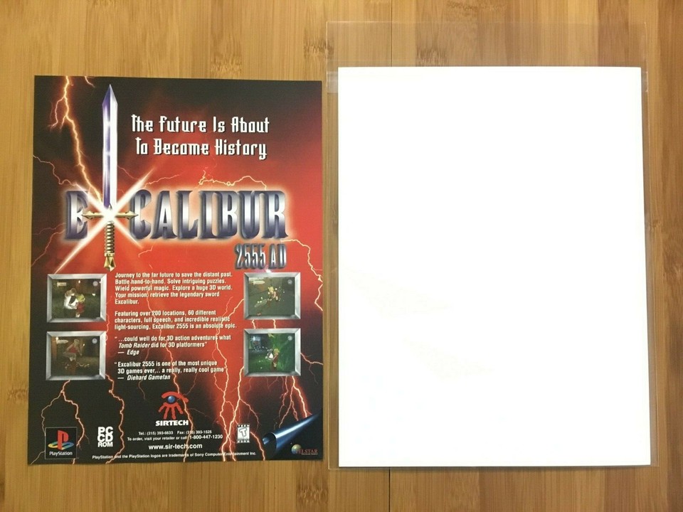 Excalibur 2555 AD PS1 PC 1997 Vintage Video Game Print Ad/Poster ...