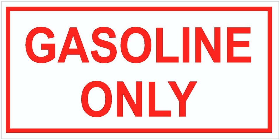 GASOLINE ONLY / UNLEADED FUEL ONLY Decal sticker - SM thru XL - various ...
