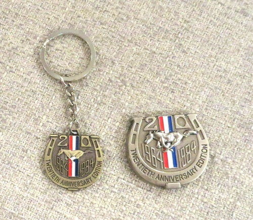 20th ANNIVERSARY - ORIGINAL FORD MUSTANG DASH PLAQUE AND KEYCHAIN ...