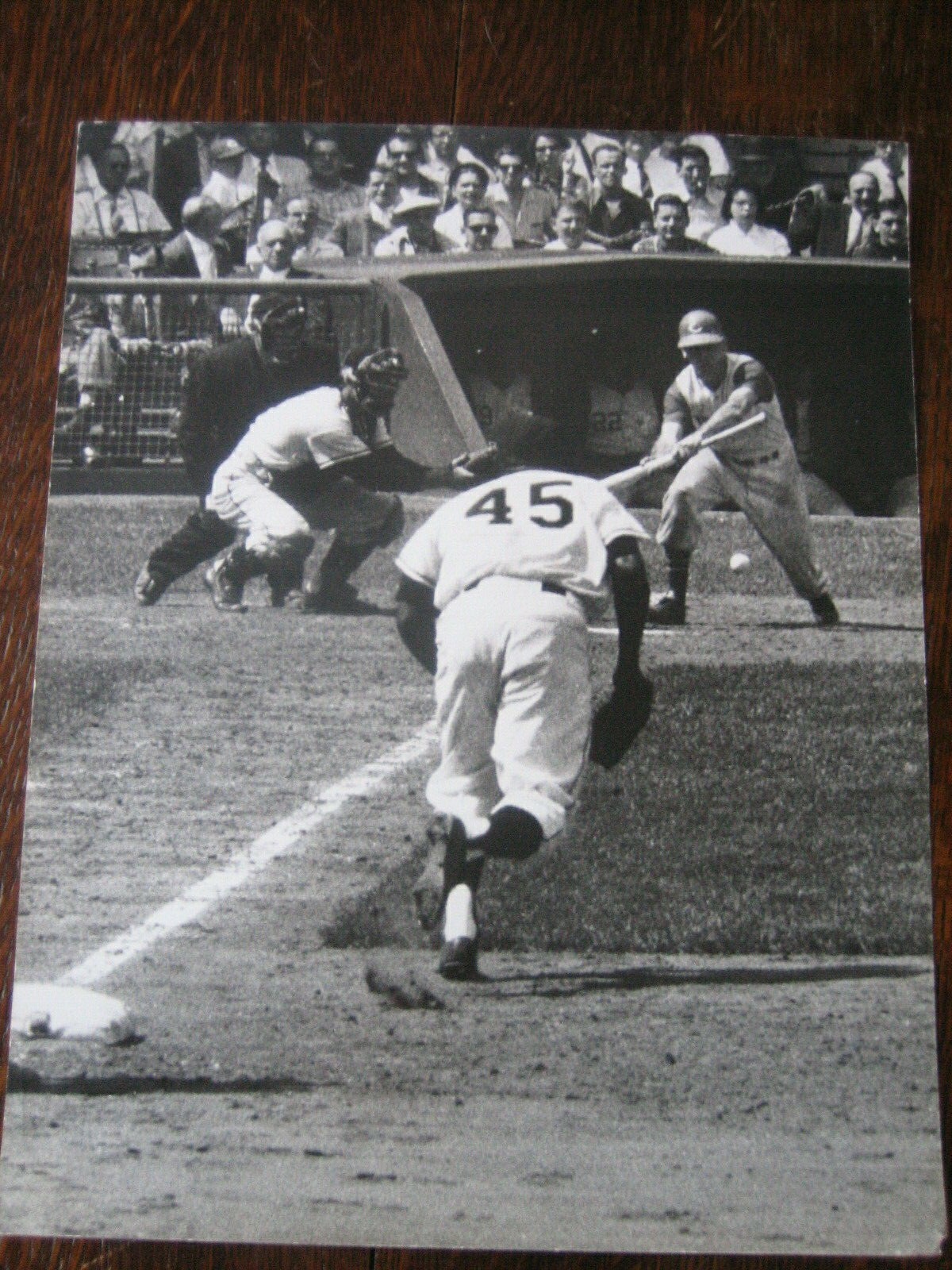 Arthur Rickerby 1956 Press Original Photo Cincinnati Reds vs. Giants ...