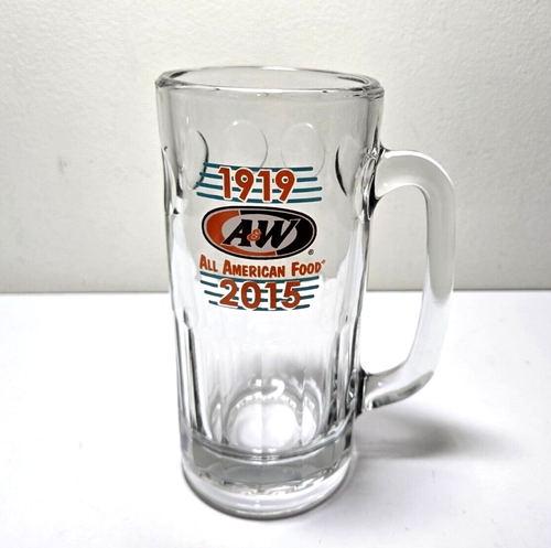 A & W Root Beer Stand Mug All American Food 1919 - 2015 AW Heavy Glass ...