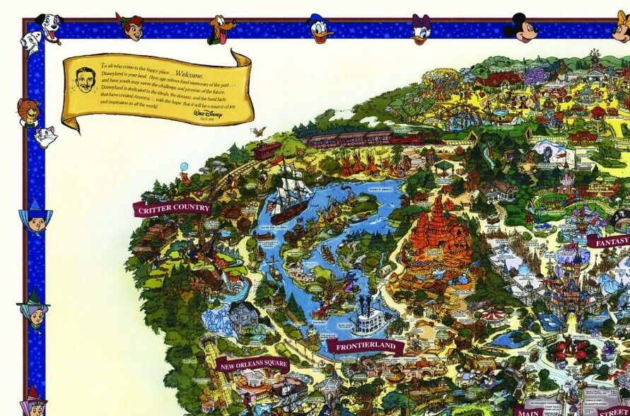 Disneyland Park 50th Anniversary Map Print Poster 11 x 17 | eBay