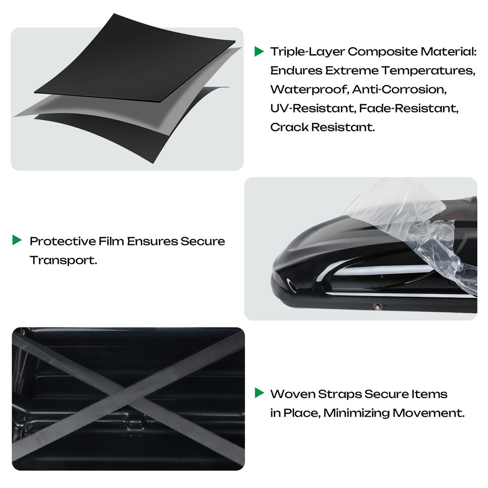 Waterproof Rooftop Cargo Box Car Top Cargo Carrier Roof Mount Storage ...