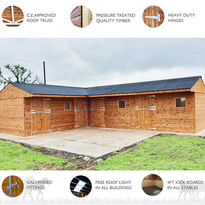 4 x Box Wooden Timber Corner Stable Block | eBay UK