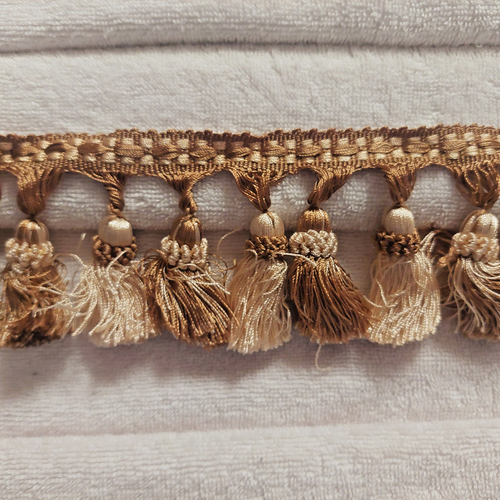 15 yards TASSEL FRINGE -Gold/Brown/Tan 3.5" Fabric TRIM Drapery ...