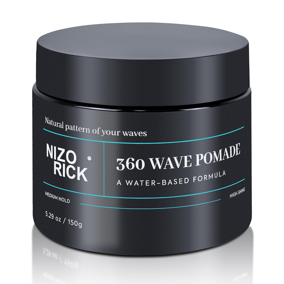 Men's 360 Wave Pomade, Water-Based – Wave Styling Grease for Hair – Non ...