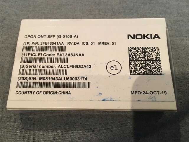 Nokia 3FE46541AA GPON ONT SFP Fiber Module (G-010S-A) for sale online ...