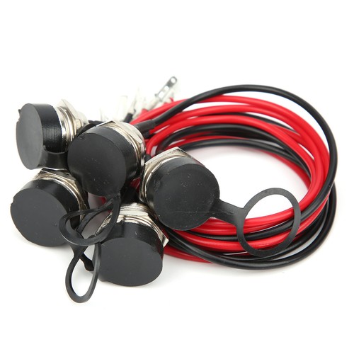 5pcs 3-Pin Inline Charger Connector Round Charging Port With Cap For ...