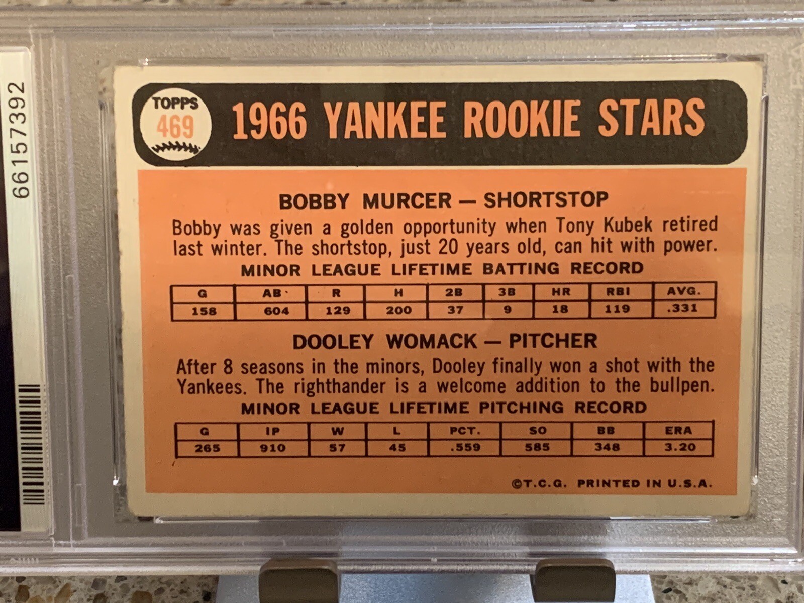 1966 Topps - 1966 Rookie Stars Bobby Murcer, Dooley Womack #469 (RC ...