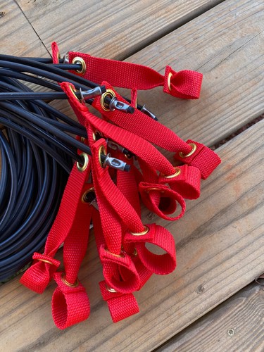 Dozen Tie Down Gamefowl Cords Rubber FlexiCord Nylon Leg Hitch - Select ...