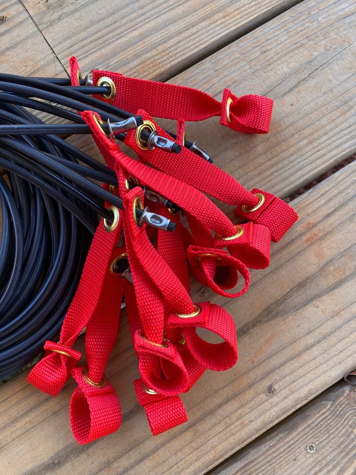 Dozen Tie Down Gamefowl Cords Rubber FlexiCord Nylon Leg Hitch - Select ...