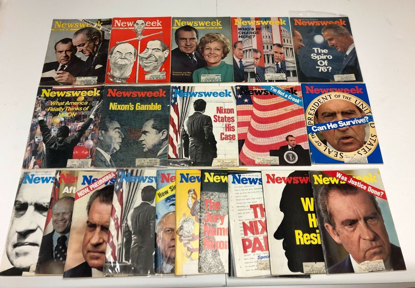 NEWSWEEK Magazine RICHARD NIXON WATERGATE Lot of 20 Issues 1968-1973 ...