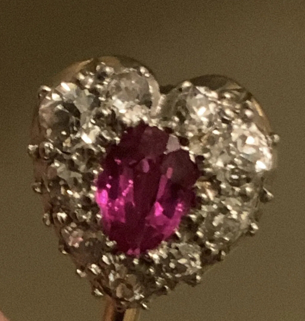 18k Gold Platinum Ruby Antique Mine European Cut Diam… - Gem