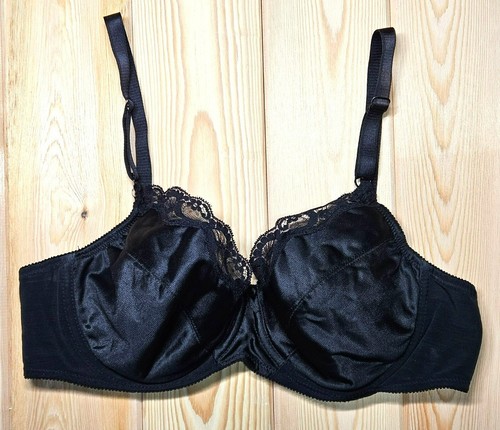 Vtg Vanity Fair Black Lace Underwire Bra 36C 75-278 Vintage Lightly ...