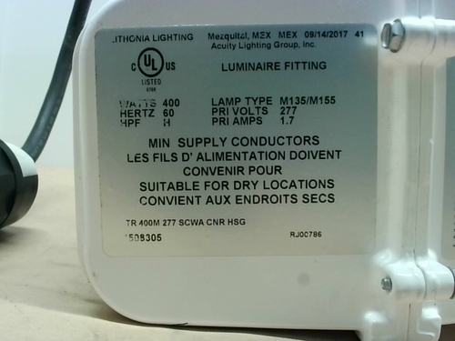 Lithonia Lighting TR 400M 277 SCWA CNR HSG Luminaire Fitting Ba - New ...