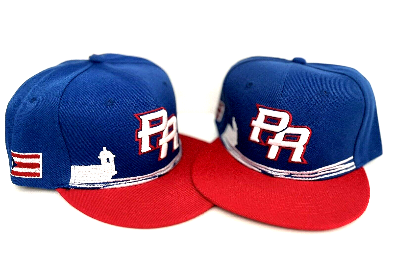 PUERTO RICO GARITA PR 3D FLAG WAVES ALL EMBROIDERED BLUE CAP HAT ...