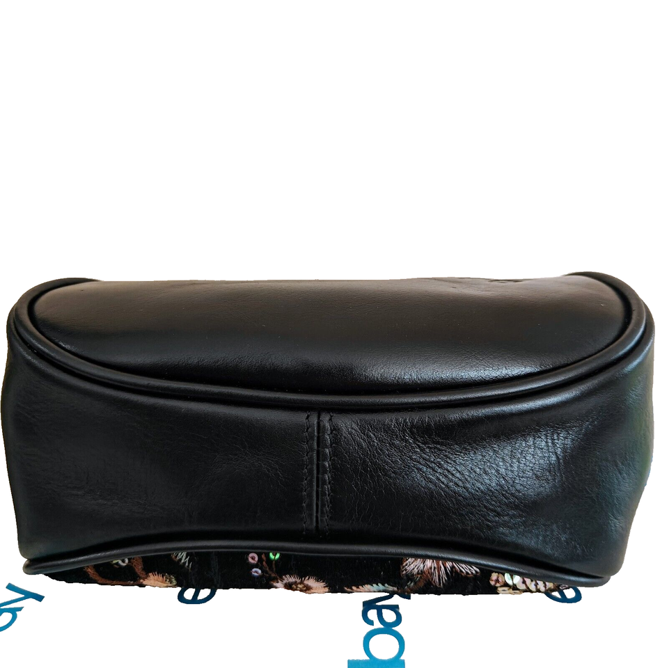 PATRICIA NASH PORTAFINA FRAME LEATHER BLACK VELVET JACQUARD CROSSBODY ...