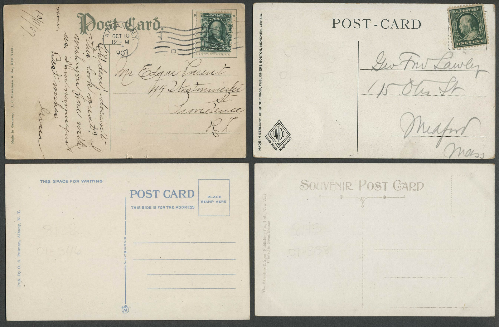 Albany NY: Eight c.1908-20 Postcards WASHINGTON PARK LAKE AND BRIDGE | eBay