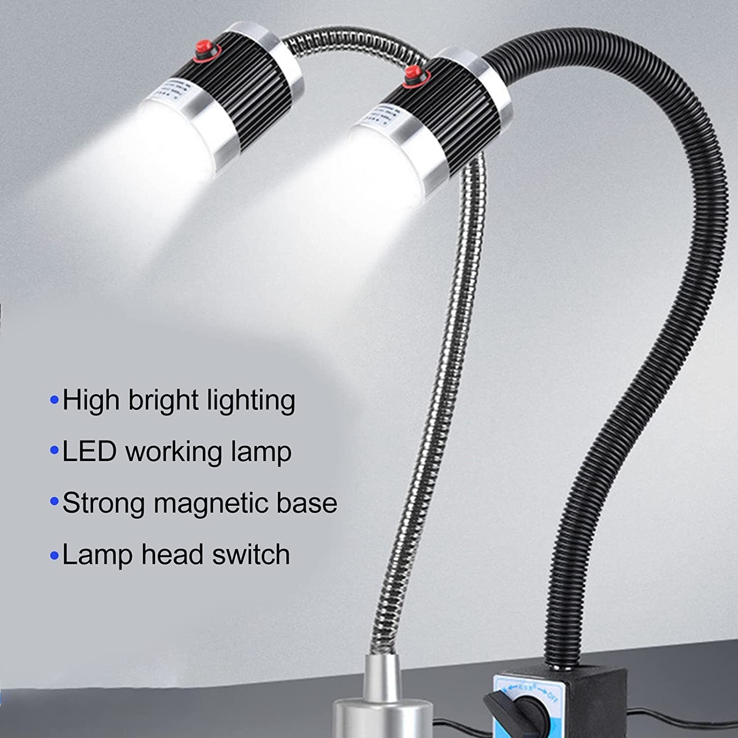 9W CNC Maschinenlampe LED Arbeitsleuchte Magnetische Basis Arm Licht ...
