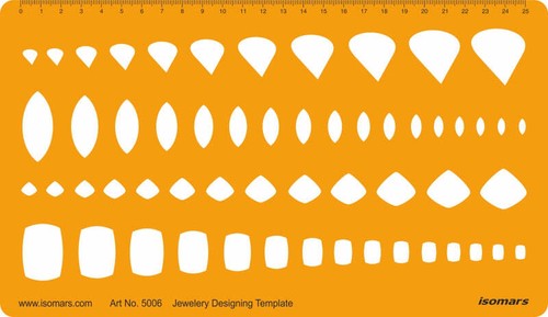 Jewelry Designing Template Fat Square Tear Drop Lens Stone Drafting ...