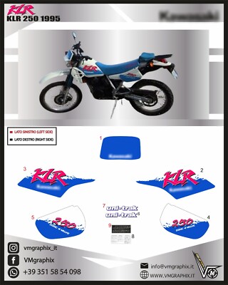 KLR 250 1995 ADESIVI ADHESIVES GRAFICHE STICKERS DECALS | eBay
