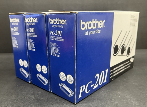 Lot of 3, New Open Box, Genuine, Brother PC-201, Black Toner Cartridge ...
