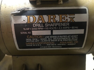 Darex M Series Precision Drill Bit Sharpener / Grinder w/ Stand 1/3HP ...