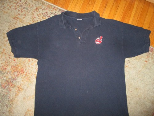 CLEVELAND INDIANS CHIEF WAHOO POLO SHIRT vtg Defunct Banned Logo Name ...