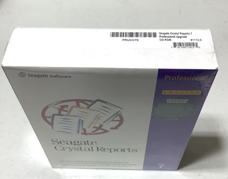 Seagate Software Crystal Reports Professional Upgrade Version 7 ~ NEW ...