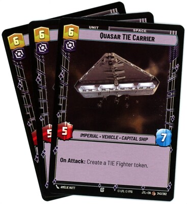 x3 Quasar TIE Carrier - 243 - Jump to Lightspeed - SWU - Star Wars | eBay