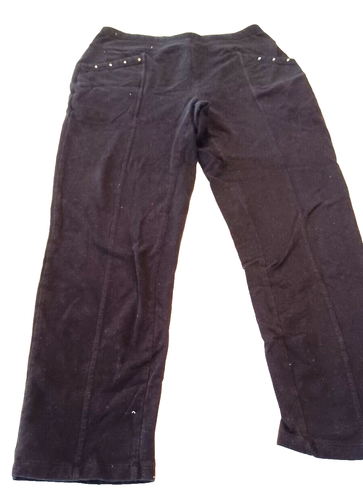 Onque Casual womens pull on black knit lounge pants elastic stretch ...