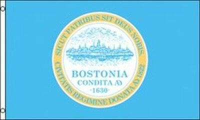 City of Boston Flag 3x5 ft Massachusetts Seal Emblem Banner Civic Mass ...