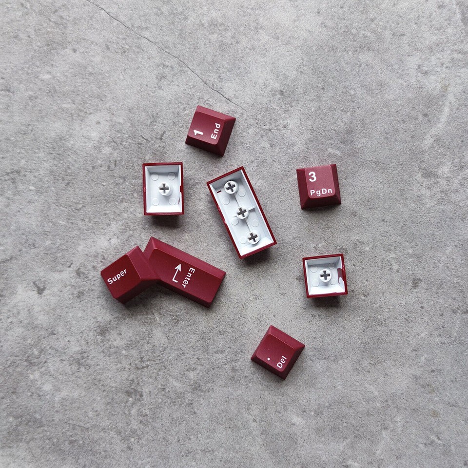 Wine Red PBT Keycaps Set Cherry Profile for 104/98/87/68 MX Mechanical ...