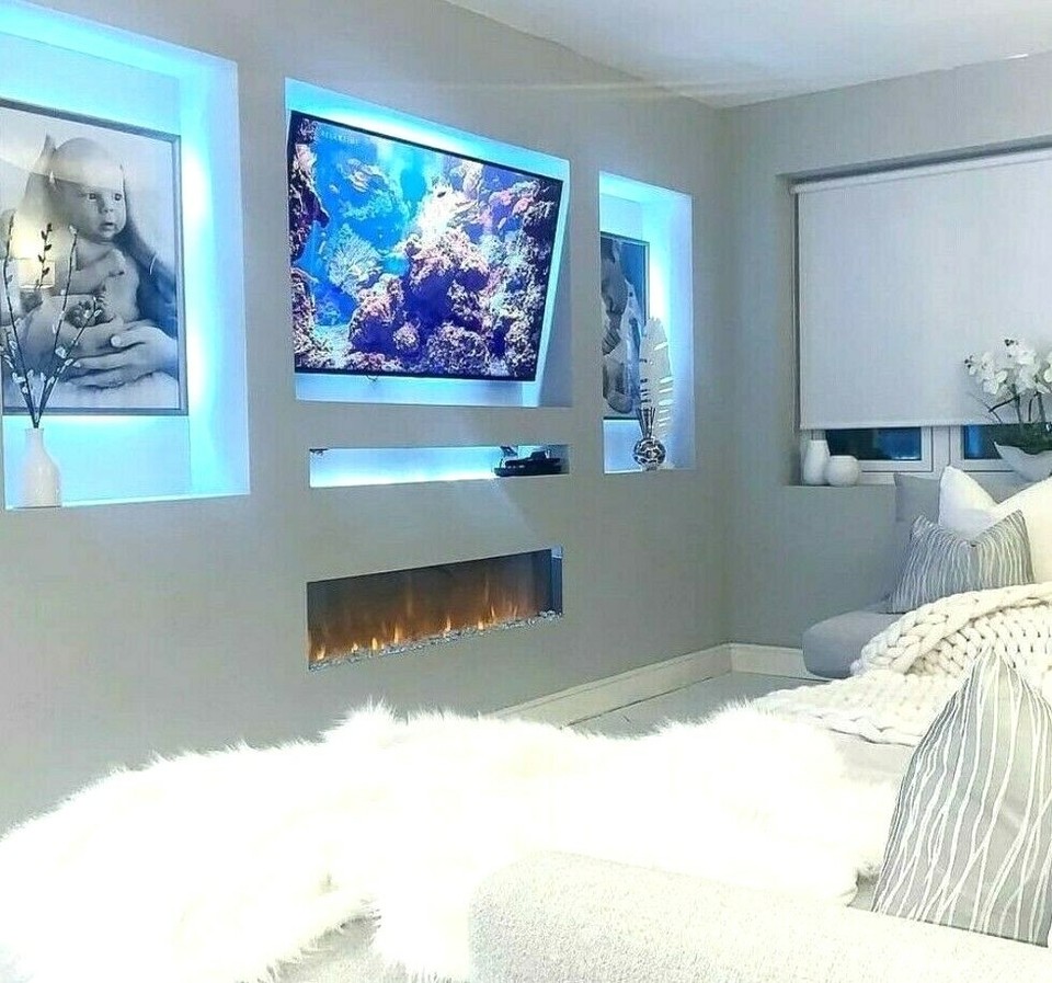 BORDERLESS FULL GLASS 50 60 72 82 INCH LED HD PANORAMIC MEDIA WALL ELECTRIC FIRE | eBay