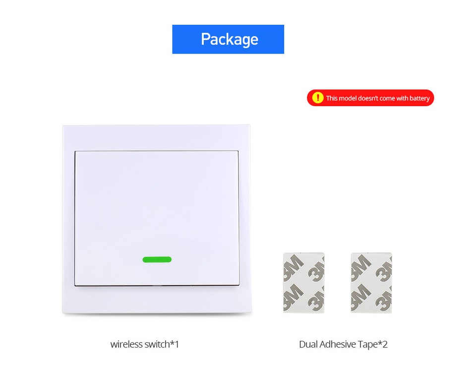 TUYA Wireless WIFI Smart Light Switch Module + 433MHz RF Wall Panel ...
