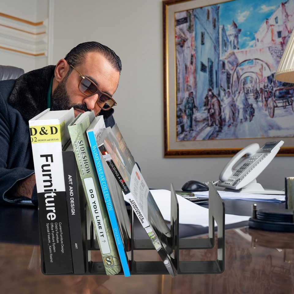 File Storage Rack Desktop Organiser Book Holder Office Textbook Stand ...