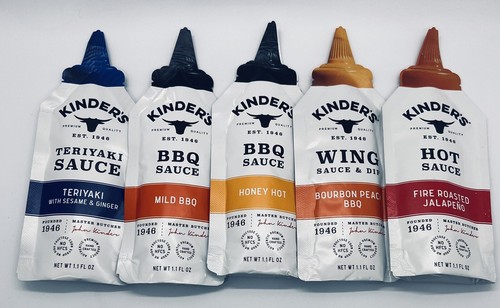 Lot Of 5 Kinder's BBQ Sauce FL 1.1 oz Individual Packets Travel Sample ...
