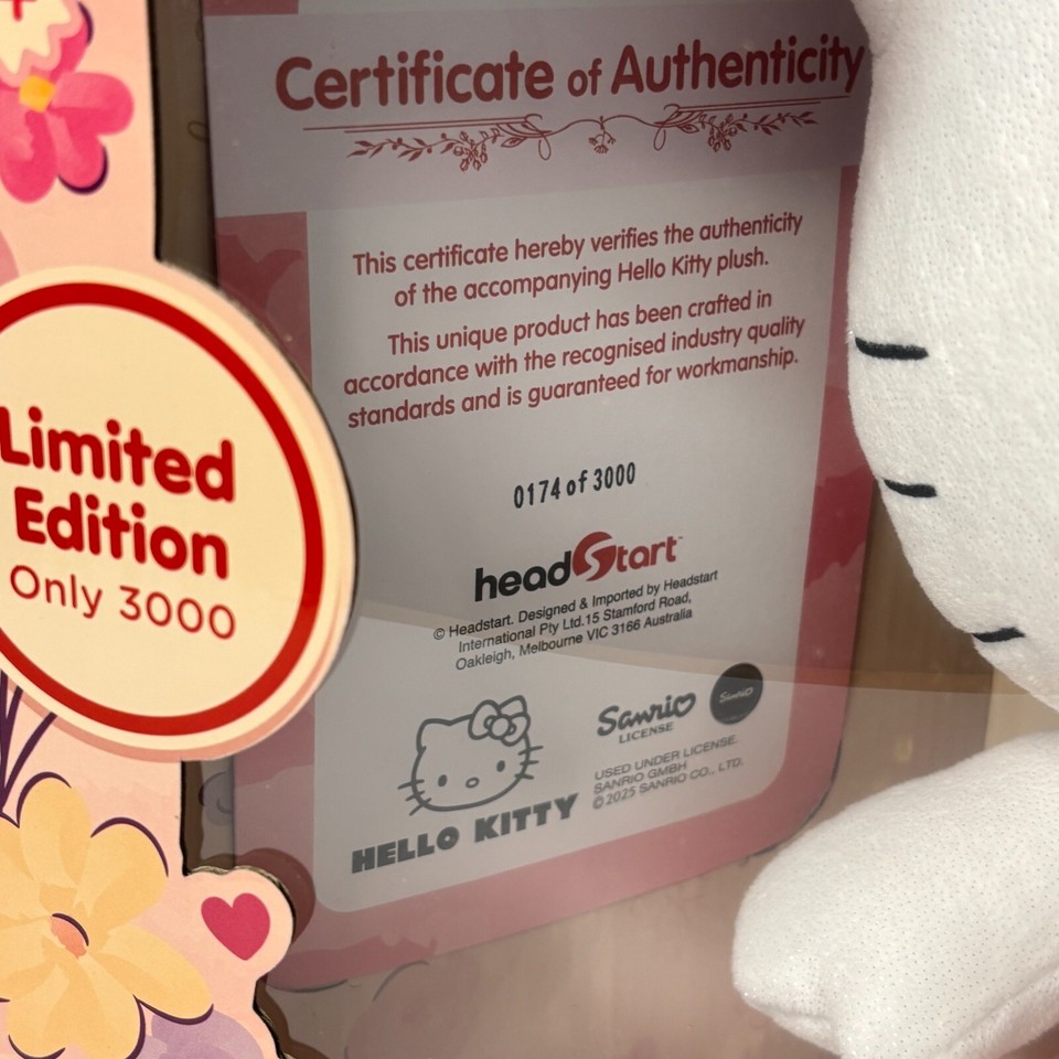 Hello Kitty Limited Edition Plush No 0174/3000 Sanrio 2025 | eBay Australia
