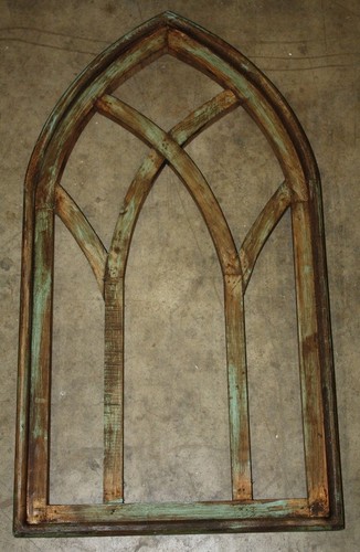Wooden Antique Style Church WINDOW Frame Primitive Wood Gothic 30 1/2" Shabby | eBay