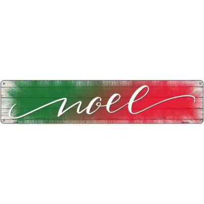 Noel Green and Red 3"x12" metal street sign plaque Home Door Garage ...