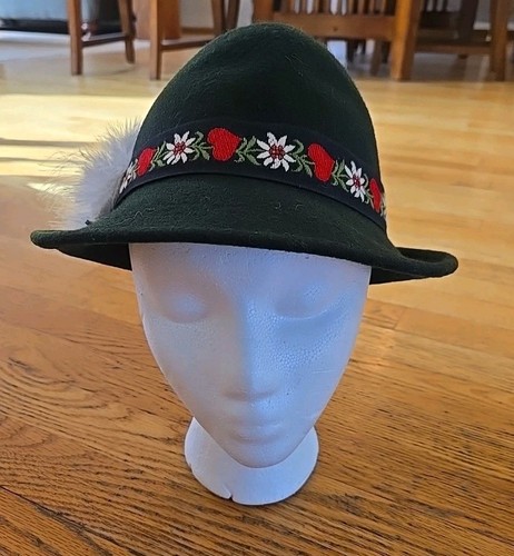 Faustmann Forest Green Wool Hat Sz 54 6 3/4 German Beerfest Bavarian ...