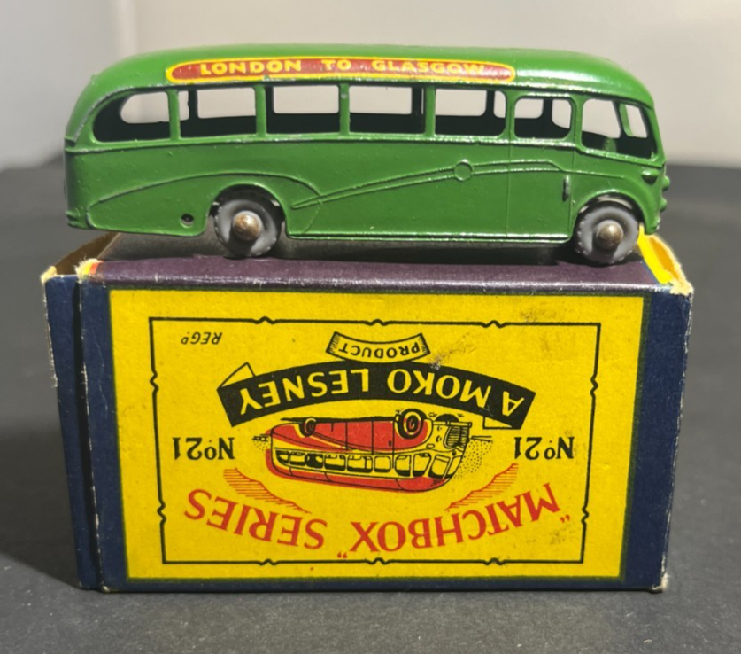 Vintage Original Boxed Lesney Matchbox #21 Duple Luxury Coach Die-Cast ...