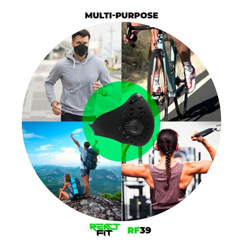 Reusable Dual Air Breathing Valve Face Mask Cover with Activated Carbon ...