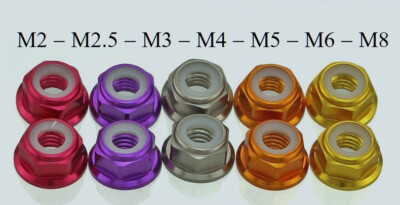 Color Nylon Self-Lock locking Aluminum Hex Nuts (ships same day from Pa ...