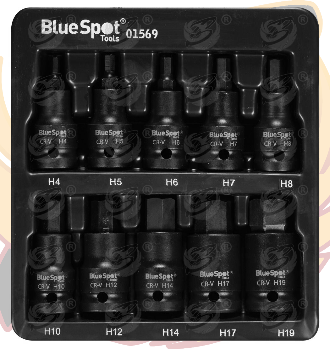 IMPACT HEX BIT Sockets Set 1/2" Drive Impact H4 To H19 Allen Key S2 ...