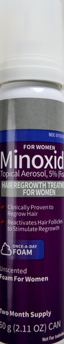 For Women Minoxidil Topical Aerosol, 5% Foam Hair Regrowth Treatment, 2 ...