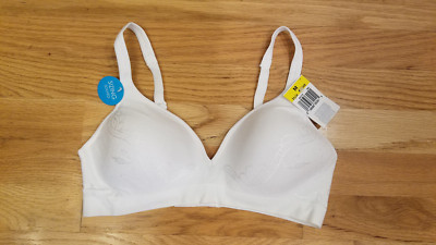 New Warners Womens Seamless Wireless Bra Lightly Padded White M 36 B/C ...