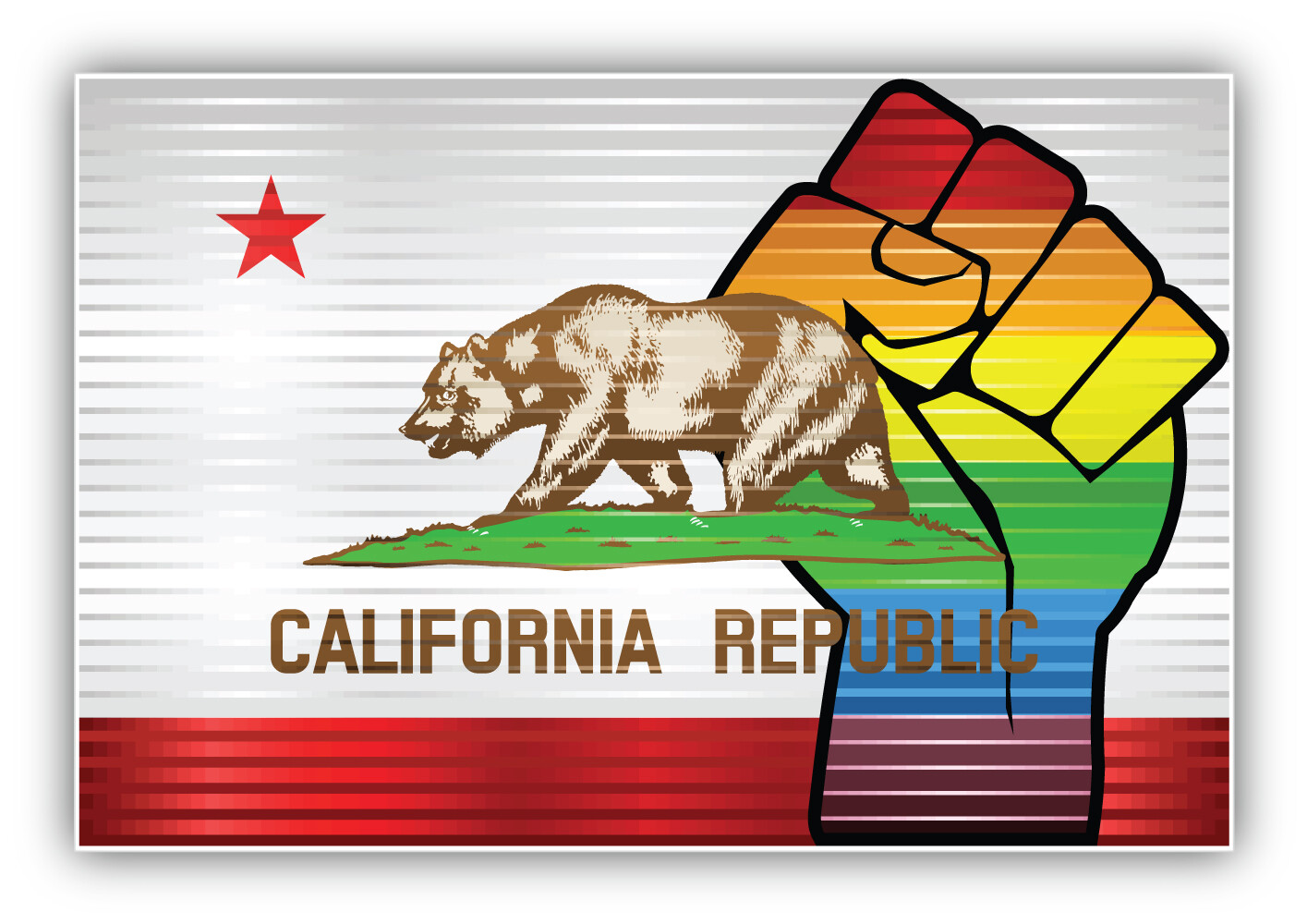 LGBT Pride Protest Fist California Flag USA Vinyl Sticker Decal | eBay